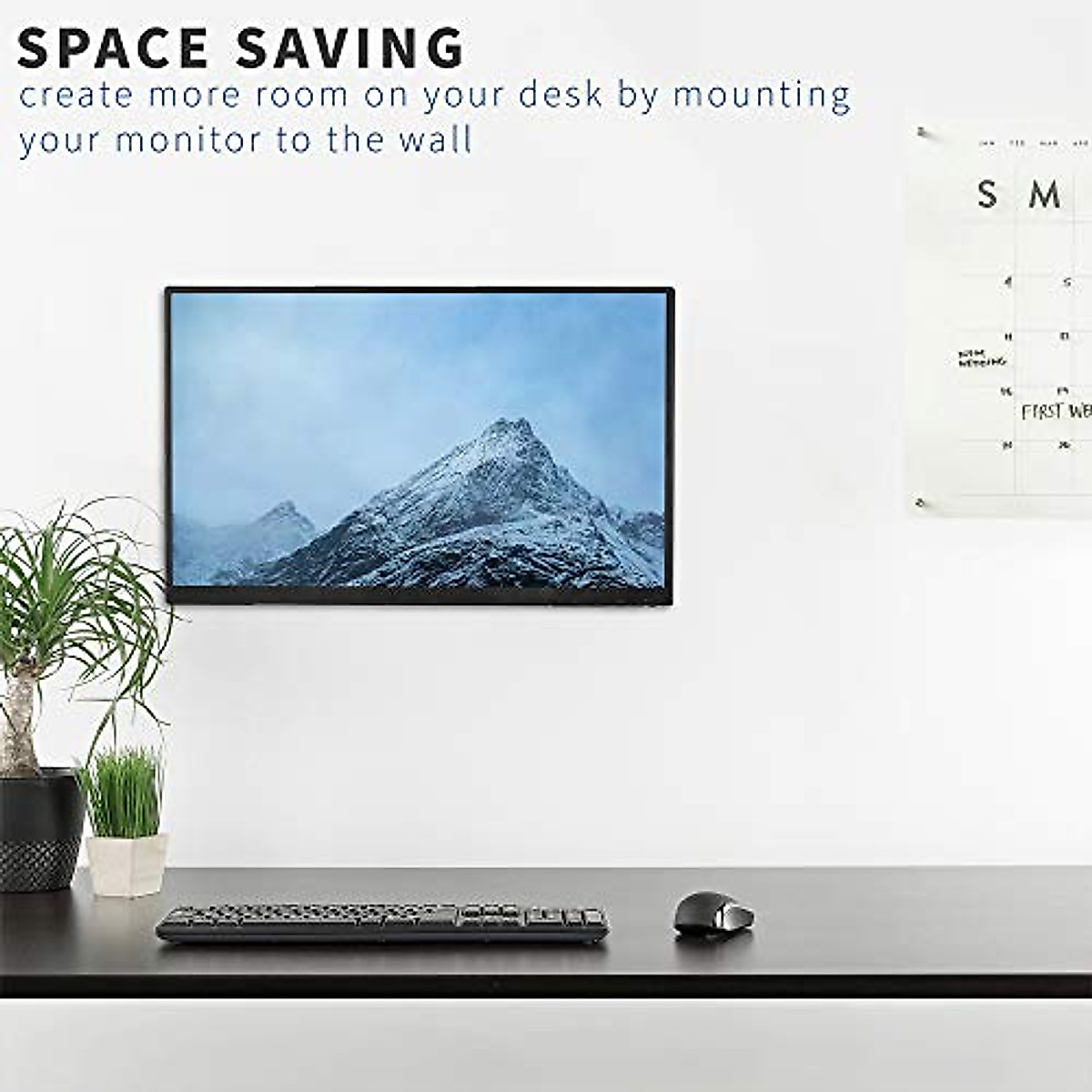 VIVO Full Motion Wall Mount for up to 27 inch LCD LED TV and Computer Monitor Screens, Tilt and Swivel Bracket with Max 100x100mm VESA, Black, MOUNT-VW01M