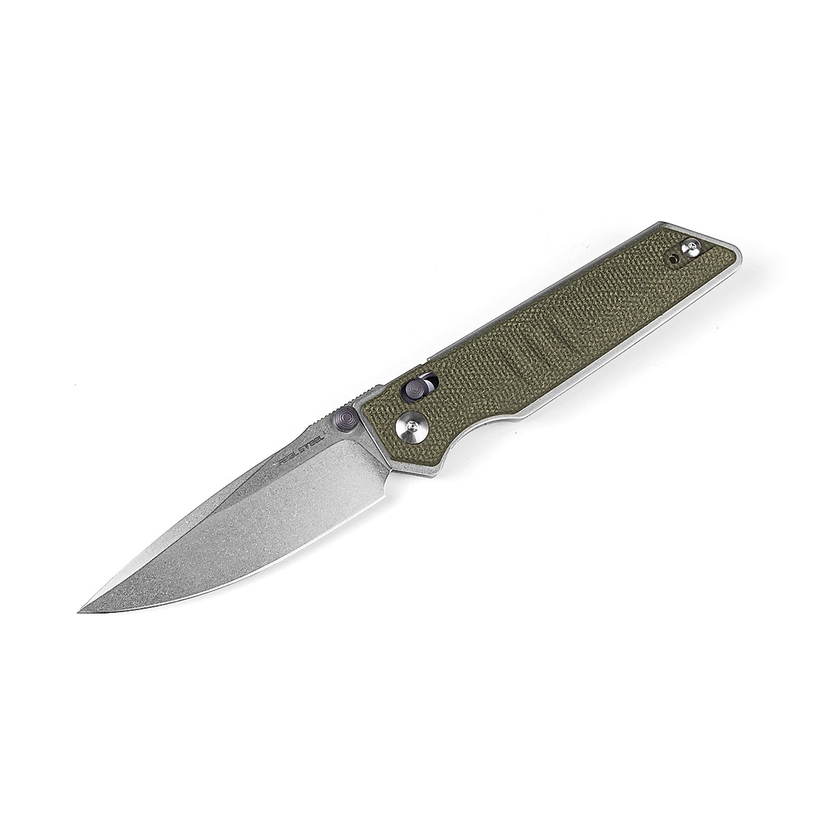 Real Steel Sacra Slide Lock Folding Pocket Knife - Bohler K110 Blade, Micarta Handle - Camping, Hiking, EDC - Men and Women - Satin/Green"