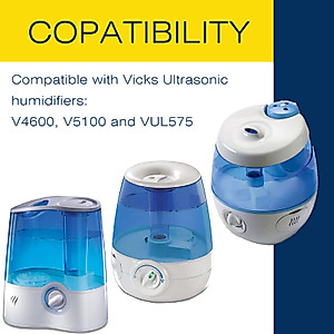 Varycony PDC51V1 Demineralization Cartridge Compatible with Vick Ultrasonic Humidifier Model V4600, V5100 and VUL575, Works to Collect White Dust, 8 Pack