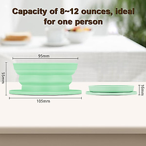 VVGCS Collapsible Travel Pour Over Coffee Maker Camping, Paperless Silicone Collapsible Pour Over Coffee Dripper with Metal Coffee Filter, Portable Coffee Strainer Pour Over Cup Single Serve (Green)