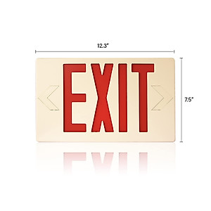 eTopLighting [2 Pack] LED Exit Sign Emergency Light, Wall or Ceiling Mount LED Exit Lighting, Battery Backup, Red Lettering, AGG2498