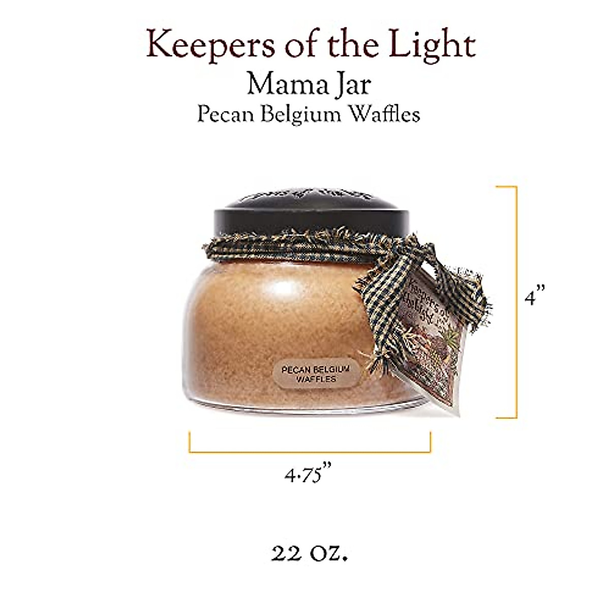 A Cheerful Giver - Pecan Belgium Waffles Mama Scented Glass Jar Candle (22oz) with Lid & True to Life Fragrance Made in USA