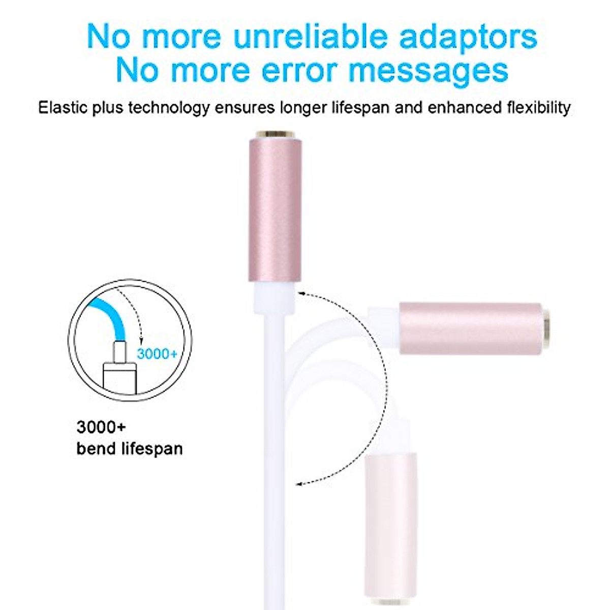 Tranesca Apple MFI Certified Lightning to 3.5 mm Headphone Jack Adapter Compatible with iPhone 11/X/XR/iPhone 8/8 Plus/iPhone 7/7 Plus and More -Music Control & Calling Function Supported (Rose Gold)