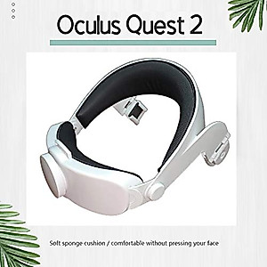 Head Strap Compatible for Oculus Quest 2, Virtual Reality Glasses Headband Adjustable Head Strap for Oculus Quest 2 VR Glasses Accessories, Comfortable Strap, Reduce Pressure