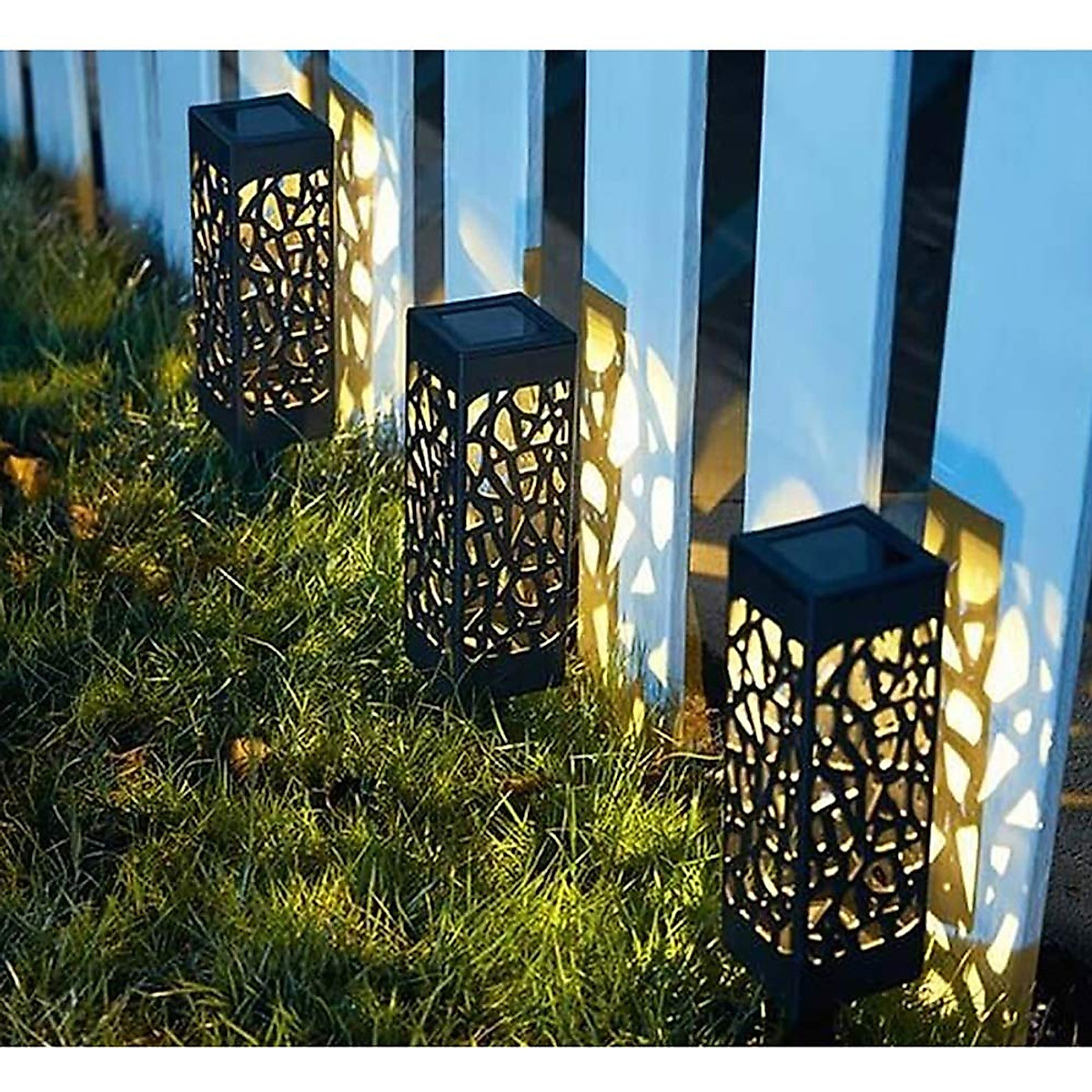 LIUCHUNYANSH Solar Garden Lights Solar Lights Garden Lights Hollow Out Lawn Lights Outdoor Waterproof Home Garden Garden Villa Landscape Decoration Street Lights (Size : 4 Pieces)