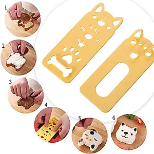 Rice Ball Molds for Kids Cute Dog Pattern Sushi Mold Rice Shaper Onigiri Mold Bento Accessories DIY Kitchen Tools with Nori Seaweed Punch Cutter