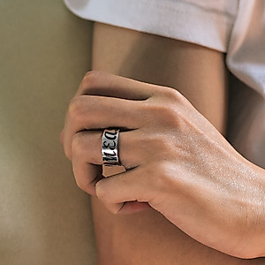 Personalized Name Ring for Men Women Stainless Steel Rings Custom Jewelry