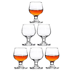 Valeways Shot Glasses, 3.5oz Shot Glass Set of 6/Clear Shot Glasses/Cute Shot Glasses/Perfect for Tasting Brandy/Glass Snifters