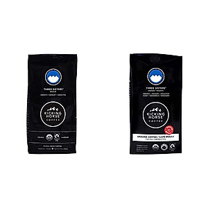Kicking Horse Coffee Three Sisters Medium Roast Whole Bean and Ground Coffee Bundle (10 oz)