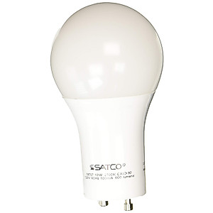 Satco S9707 GU24 LED Light Bulb A19, 2700K, Dimmable, 4.31 inches, Frosted White Finish