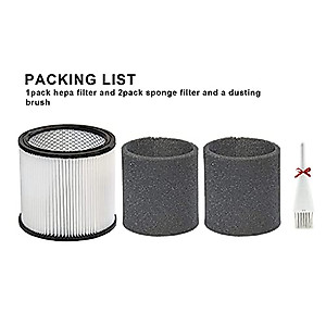 Replacement 90304 90350 90333 Cartridge Filter Compatible with Shop-Vac 5 Gallon Up Wet/Dry Vacuum Cleaners