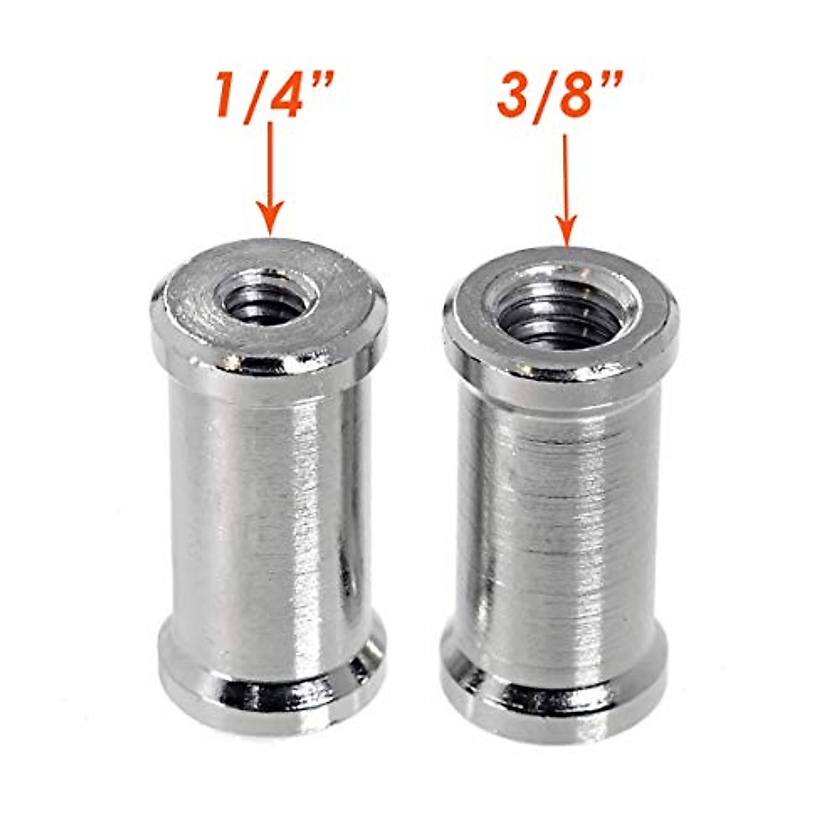 (2 Packs) 32mm 1/4" to 3/8" inch Female to Female Convertor Threaded Screw Adapter Spigot for Studio Light Stand, Hotshoe/Coldshoe Adapter Ball Head Flash Trigger Receiver
