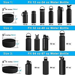koodee Protective Silicone Boot for Hydro Flask 12 oz 32 oz 64 oz, Sports Water Bottle Accessories, Anti-Slip Bottom Sleeve Cover for Stanley Quencher Tumbler 30 oz 40 oz, BPA Free (Baby Blue)