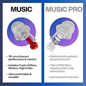 EarPeace Music - High Fidelity Concert Ear Plugs - Ear Protection for Concerts, Musicians and Live Events with Loud Music - Reusable/Hypoallergenic Earplugs - Noise Reduction Up to 26dB