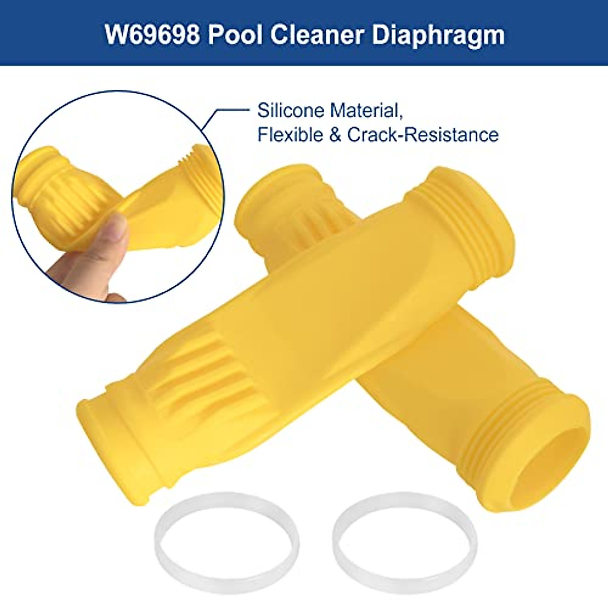 4 Pieces Pool Cleaner Replacements Include W70329 Finned Seal Disc Skirt & W69698 Pool Cleaner Diaphragms & W70327 Foot Pad Compatible with Zodiac Baracuda G2 G3 G4, Replace W72855 W69721 W46666