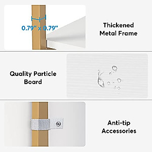 LITTLE TREE 5 Tier Bookcases Arched Bookshelf, Freestanding Tall Display Shelves, Heavy Duty Metal Frame Decorative Shelf for Living Room Bedroom Study Room, White Gold