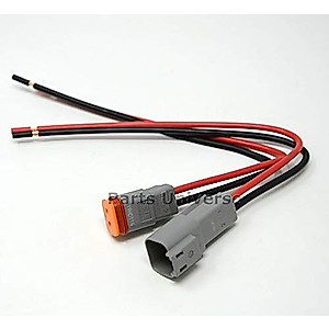 Deutsch DT 2-pin Pigtail Kit, 14AWG Pure Copper GPT Wire (Made in USA)