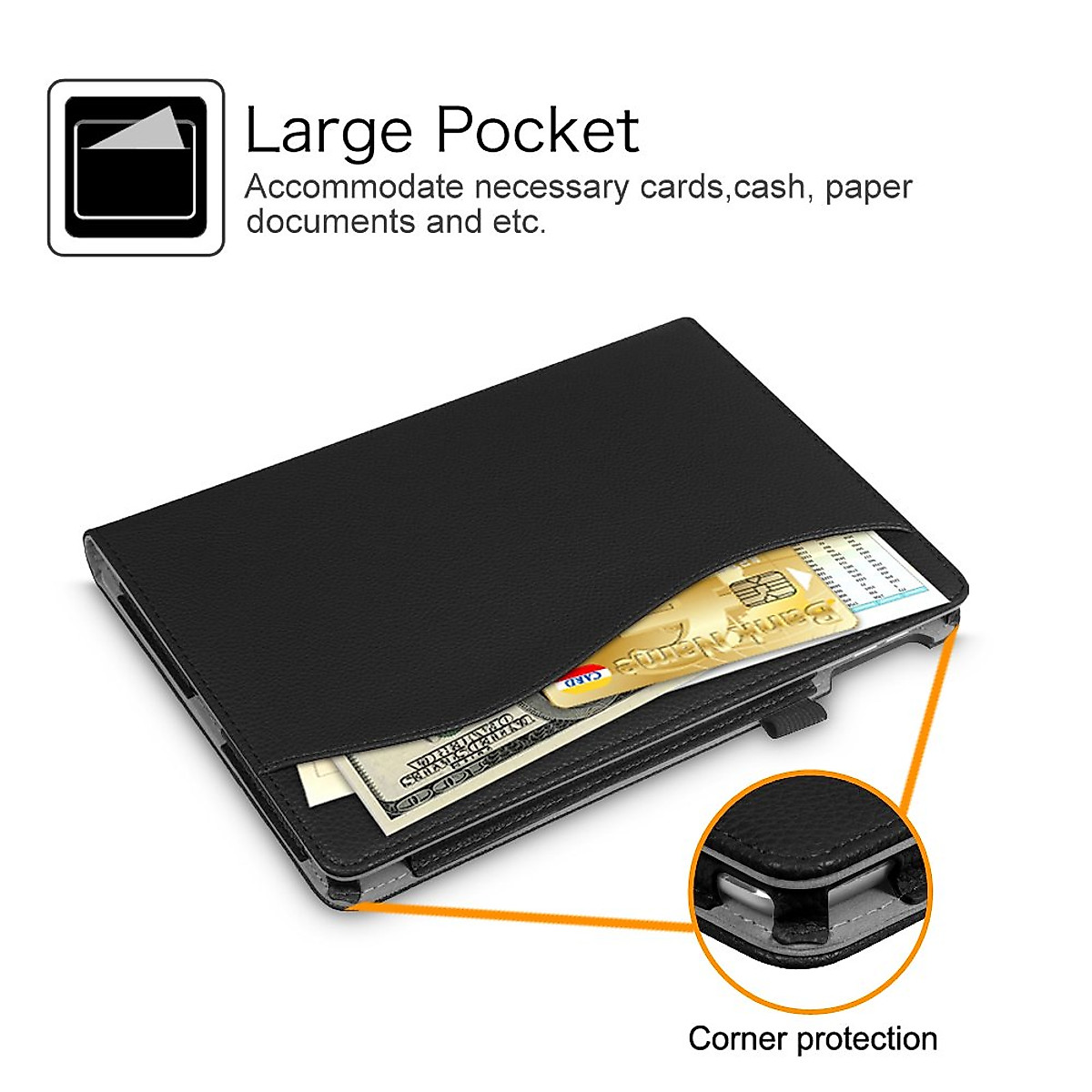 Fintie Case for iPad 4th Generation, iPad 3rd/2nd Gen (2012/2011) 9.7 Inch Tablet - [Corner Protection] Multi-Angle Viewing Smart Cover w/Pocket Auto Sleep/Wake, Black