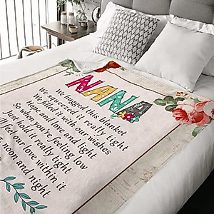 Fastpeace Nana Gifts, Nana Blankets for Nana Grandma Mom Grandmother, Birthday Gifts for Nana from Granddaughter Grandson Grandchildren - Nana Blanket Presents Throw 50x60