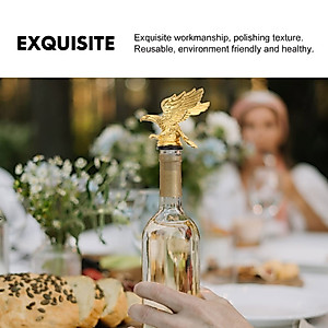 HEMOTON Wine Pourer Wine Aerator Eagle Head Animal Wine Pourer Bottle Decanter Spout Decorative Wine Bottle Stopper Home Bar Accessories (Golden)