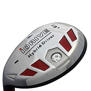 Big & Tall Men's (+1" Longer Than Standard Length) #1 iDrive 13° Driving One Iron Wood Hybrid Driver Left Handed Premium Ultra Forgiving Regular Flex Graphite Shaft Tour Velvet Grip