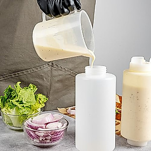 Restaurantware 32oz. FIFO Inverted Plastic Squeeze Bottle with Refill and Dispensing Lids - First In First Out - Perfect for Restaurants Catering and Food Trucks - 1ct box