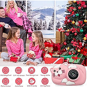 GIENEX Kids Selfie Camera, Christmas Birthday Gifts for Girls Age 3-12, Children Digital Cameras 1080P 2 Inch Toddler, Portable Toy for 3 4 5 6 7 8 9 10 Year Old Girls