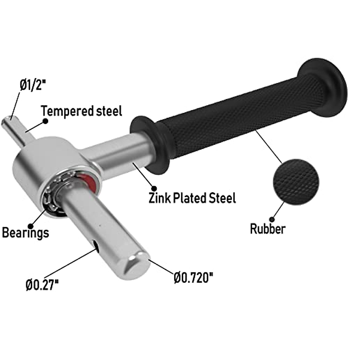 Ice Auger Drill Adapter with Bearings - 18mm 0.720 Output Shaft Diameter - Premium Steel Cordless Drill Attachment for Ice Auger Drill Conversion