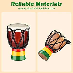 5 Pcs Instrument Necklaces Djembe Drum Mini Pendant African Drum Wooden Classic Hand Congo Drums Jewelry Necklace Drums and Percussion for Teens Men Women Charms, Party Supply Gift for Music Lover