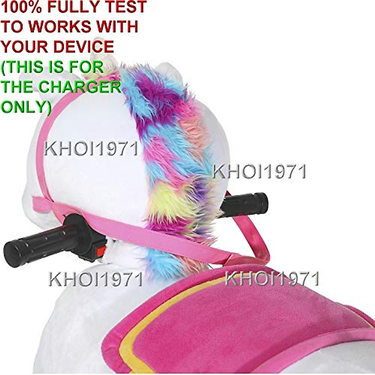 KHOI1971 Wall AC Adapter Power Cable Cord Compatible with Dynacraft Unicorn Stable Buddies Willow Plush Ride-On 8804-81 6V-Volt Battery