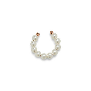 Pura Vida Rose Gold-Plated Bitty Pearl Ear Cuff Earring - Glass Bead Pearls, Brass Base - 1 Piece