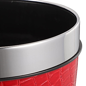 Operitacx Vintage Household Trash Can Lidless Retro Garbage Bin Kitchen Bathroom Office Bedroom Waste Bucket