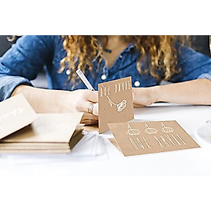 4x6 Thank You Cards 20 Pack Brown Craft Paper 4 Designs of Assorted Blank Thank You Greeting Cards with Envelopes, for Birthday, Wedding, Bridal/Baby Shower, Celebrations…