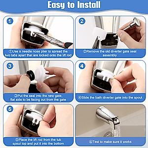 Dreyoo 4 Pcs 101237 Cup Seal & Diverter Gate Compatible with Moen 3800 Tub Spout, Tub Spout Replacement Parts for Shower Bathtub Faucet Diverter Spout