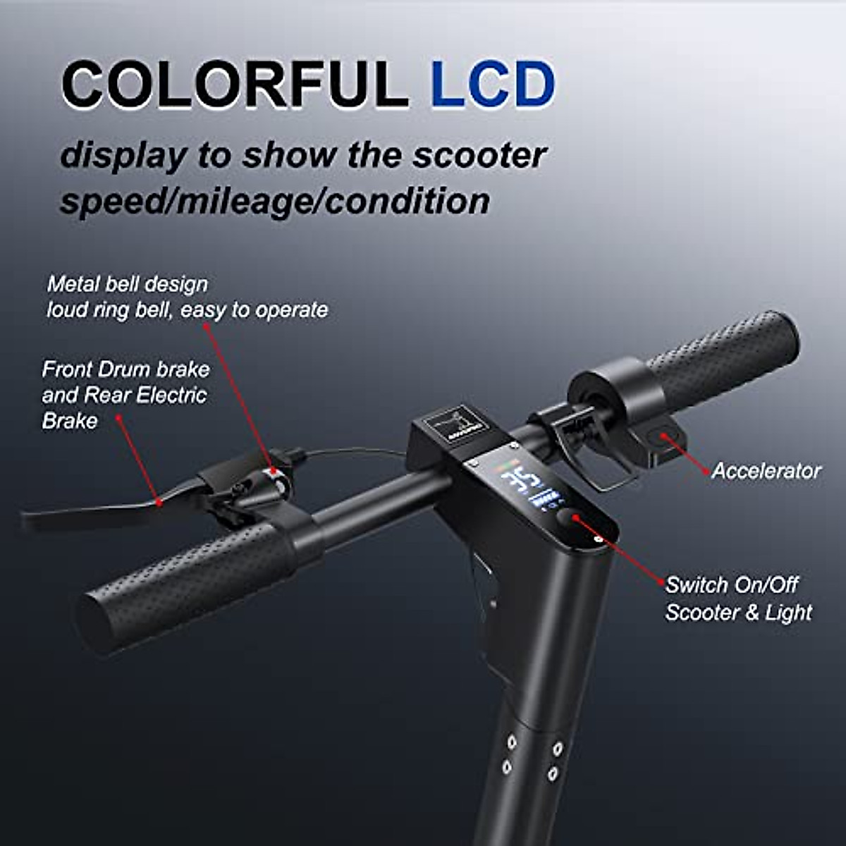 Aovopro ESMAX Electric Scooter, 27 Miles Range, Upgraded 500W Motor, 21 MPH Speed,10" Anti-Puncture Self-Sealing Air Tyre, Portable Commuting Electric Scooter for Adults