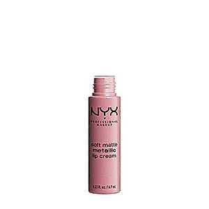 NYX PROFESSIONAL MAKEUP Soft Matte Metallic Lip Cream, Liquid Lipstick - Milan (Dark Pink-Brown)