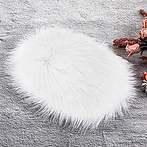 WLLHYF 12 Inches Oval Fur Rugs, Faux Fluffy Area Rugs Shaggy Chair Cover Living Bedroom Sofa Floor Carpets for Small Product Desktop Photography Jewelry Watches Cosmetics Ornament Nail Art