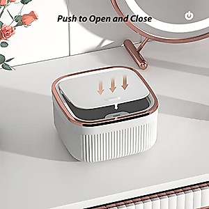 Aiabaleaft Plastic Mini Desktop Trash Can,Wastebasket with Press Type Lid, Countertop Mini Garbage Cans for Kitchens,Offices, Living Room, Makeup Table (Green)