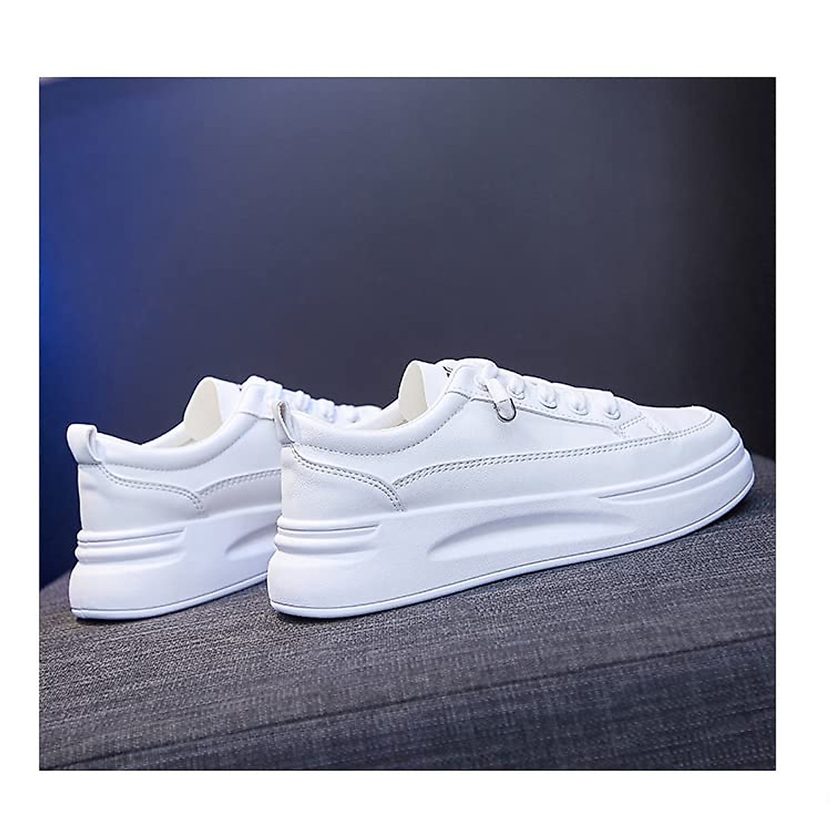 AINIJIA&HOLO Women's Platform White Sneaker,Chunky White Sneakers,Fashion Casual Walking Shoes with Socks (A,8.5,8.5)