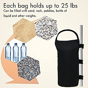 Gardzen Canopy Weights Sand Bags, Sandbags for Weight, Tent Weight Bags Set of 4 for Camping Canopy, Outdoor Patio Shelter Umbrellas