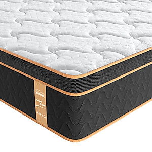 BedStory 14 Inch King Mattress Innerspring Hybrid Mattress with Gel Memory Foam Individual Wrapped Coils Spring Mattress Medium Firm for Pressure Relief CertiPUR-US Certified