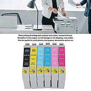 Ink Cartridge BK C M Y LC LM 6 Colors Printing Accessory Part Clear Printing Large Capacity Broad Utility for Photo Paper Document (T0821N/T0822N/T0823N/T0824N/T0825N/T0826N)