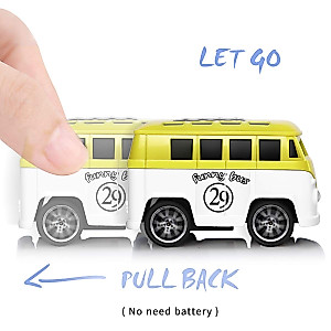 Geyiie Toys Pull Back Vehicles, Car Toy Play Set, Friction Powered Die-cast Small Cars Trucks for Boys Toy Girls Toddler Kids Party Favor Stuffers Fillers Age 3-8