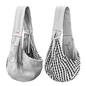 artisome Pet Dog Sling Carrier for 3-10 lbs pet,Dog Purse Pouch,Dog Satchel,Reversible unadjustable Strap Travel Hand-Free Safe Bag Small Puppy Backpack (Grey)