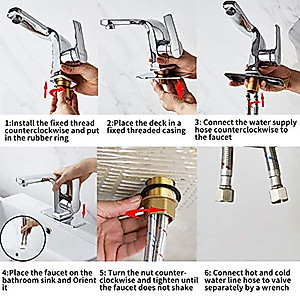 Modern Matte Black Bathroom Faucet,Single Handle Commercial Bathroom Sink Faucet Single Hole with 6 Inches Deck Kohonby