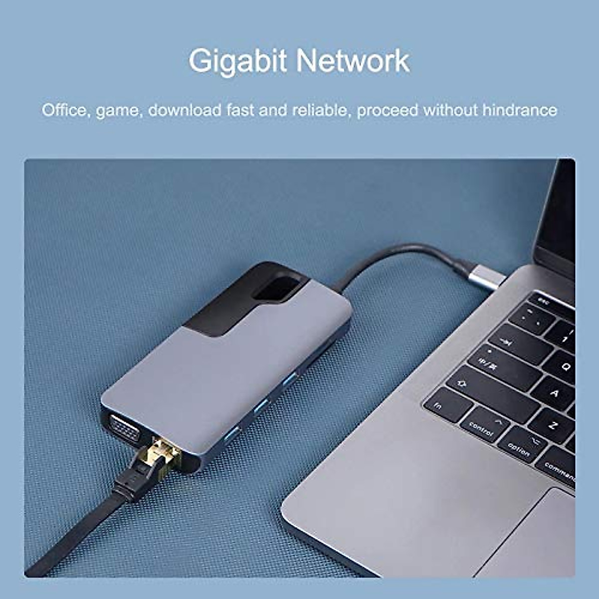 WJCCY USB C HUB TypeC to USB 3.0 HUB HDMI-compatibe VGA Adapter 3 Dock 3.5mm Audio RJ45 Adapter