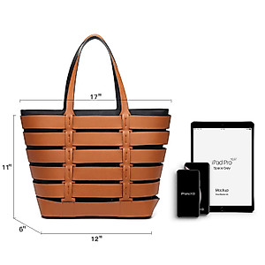 2Pcs Women Tote Handbag Oxford Cloth Purse Top Handle Work Bag Large Capacity Shoulder Bag For Work(Black)