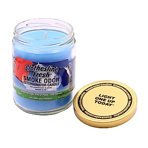 Smoke Odor Exterminator 13oz Jar Candles (Clothesline Fresh, 3) Set of Three Candles.