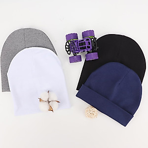 DRESHOW BQUBO 8 Pack Unisex Baby Beanie Hat Infant Baby Soft Cute Knit Cap Nursery Beanie