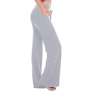 SHOPESSA Bootcut Yoga Pants with Cargo Pockets Stretchy Palazzo Pants Long Ladies Wide Leg Workout Pants Baggy Cargo Sweat Pants Fall Must Haves
